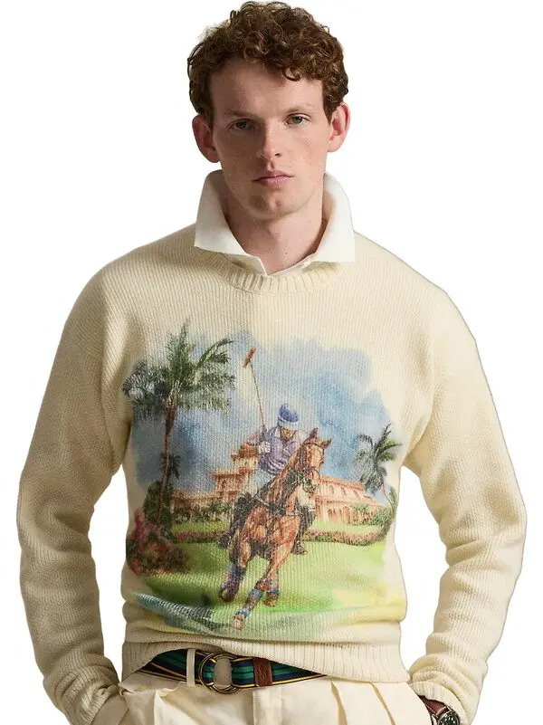 Ralph Lauren Cashmere Graphic Sweater - Cream Combo