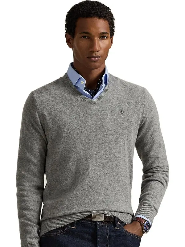 Ralph Lauren V-neck Sweater - Fawn Grey Heather