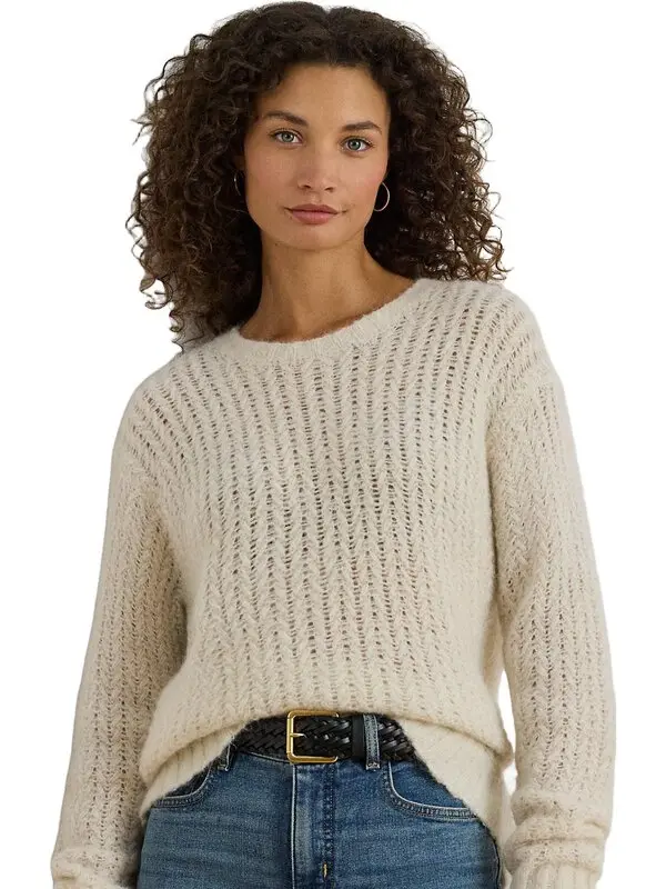 Ralph Lauren Herringbone Oversized Sweater - Mascarpone Cream