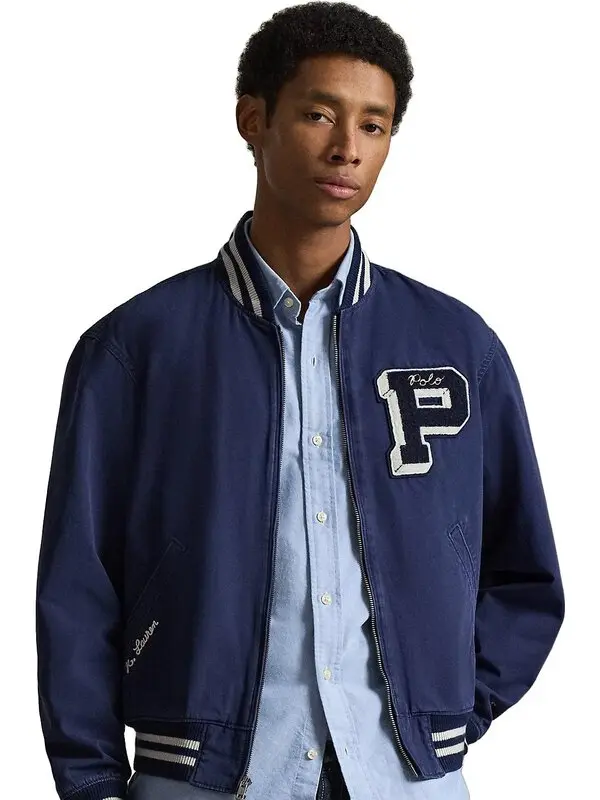 Ralph Lauren Embroidered Canvas Track Jacket - Newport Navy