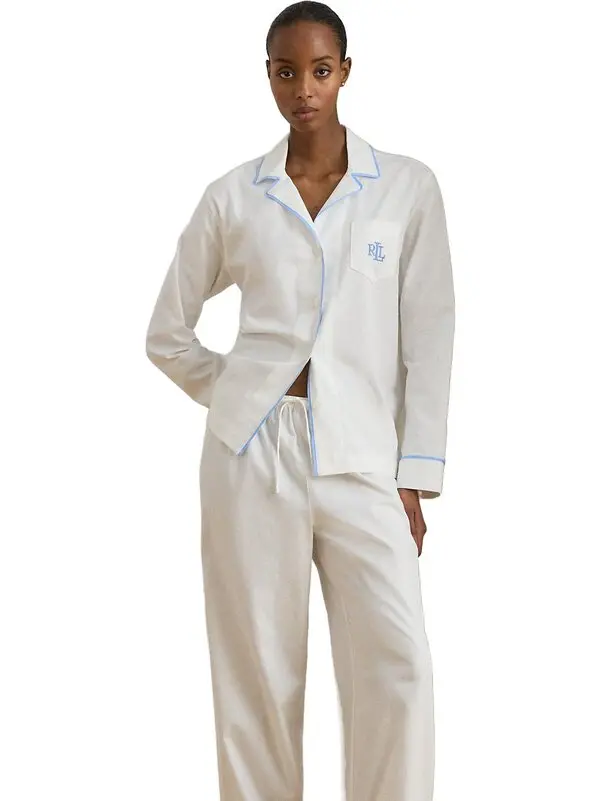 Ralph Lauren Cotton Herringbone Sleep Set - White