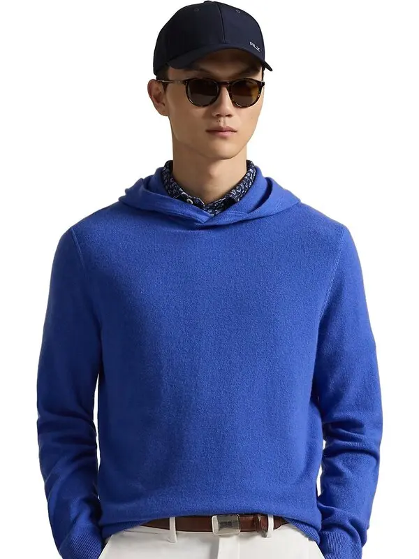 Ralph Lauren Cashmere Hooded Sweater - Maidstone Blue