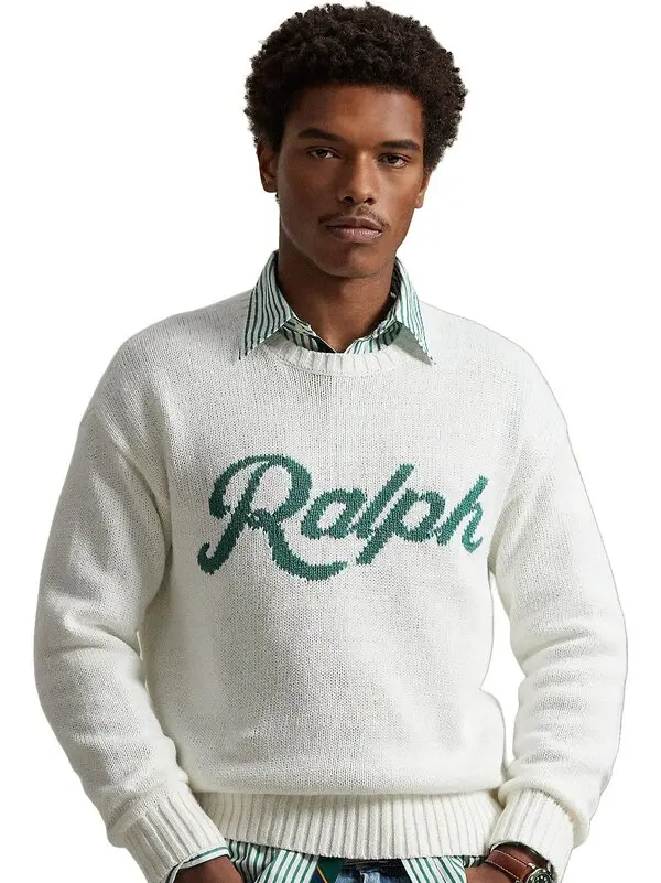 Ralph Lauren Relaxed Fit Cotton-blend Sweater - Deckwash White Combo