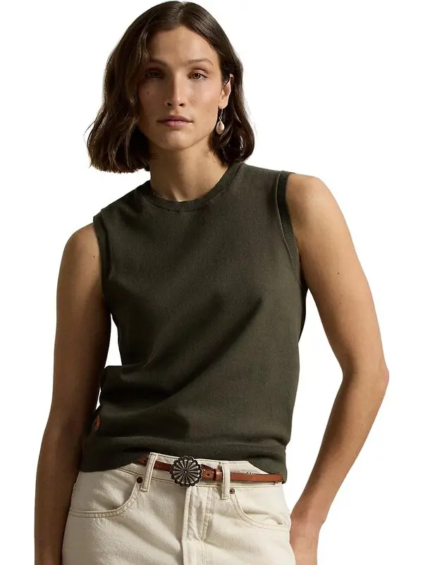 Ralph Lauren Sleeveless Crewneck Shell - Harvest Olive