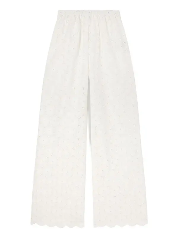Faithfull The Brand Pamina Broderie Anglaise Straight-leg Pants - White