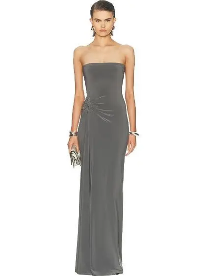 GRACE LING Strapless Maxi Dress - Grey