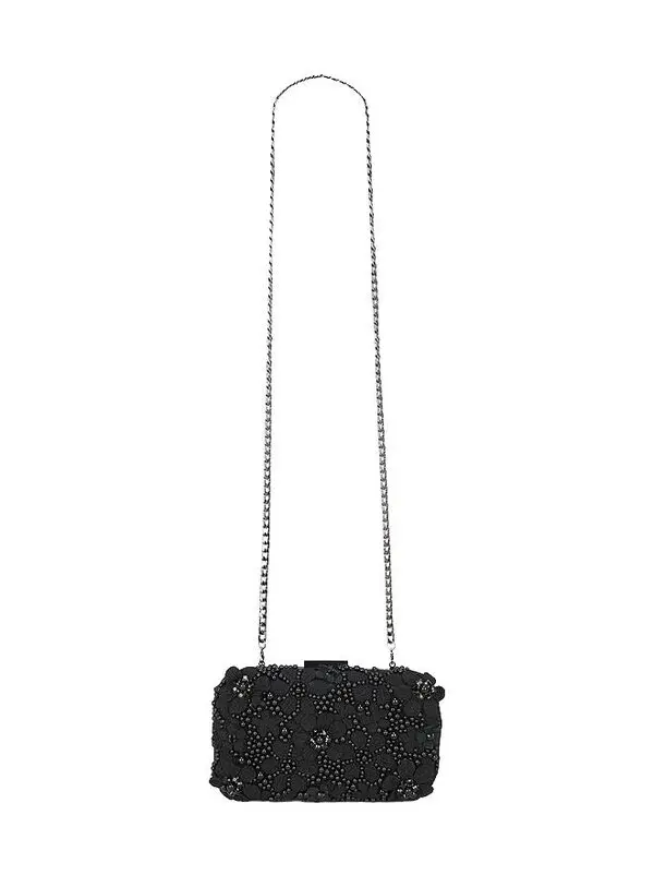 OLGA BERG Beth Encrusted Clutch - Black