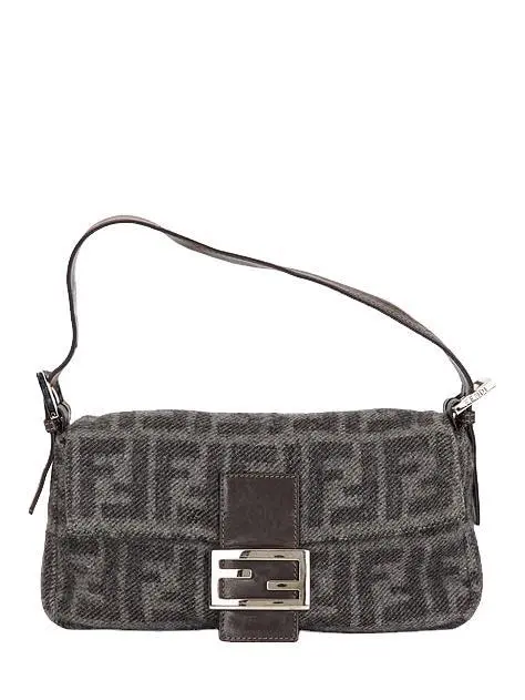 Null Fendi Zucca Baguette Shoulder Bag - Grey