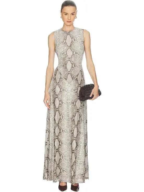 Ronny Kobo Uzina Maxi Dress - Snake Print Natural Multi