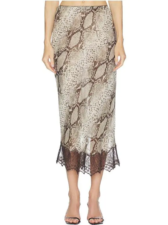 Ronny Kobo Birva Skirt - Snake Print Natural Multi