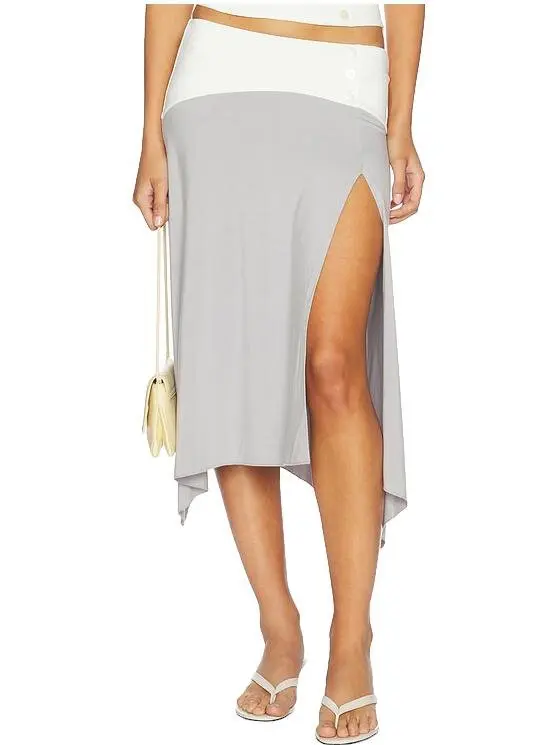 TIGER MIST Curved Yoke Hi Lo Skirt - Grey