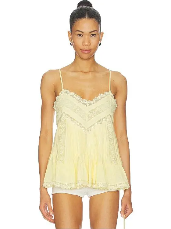 Rococo Sand Lace Detail Top - Yellow