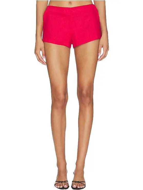 AEXAE Linen Flat Short - Solid Red