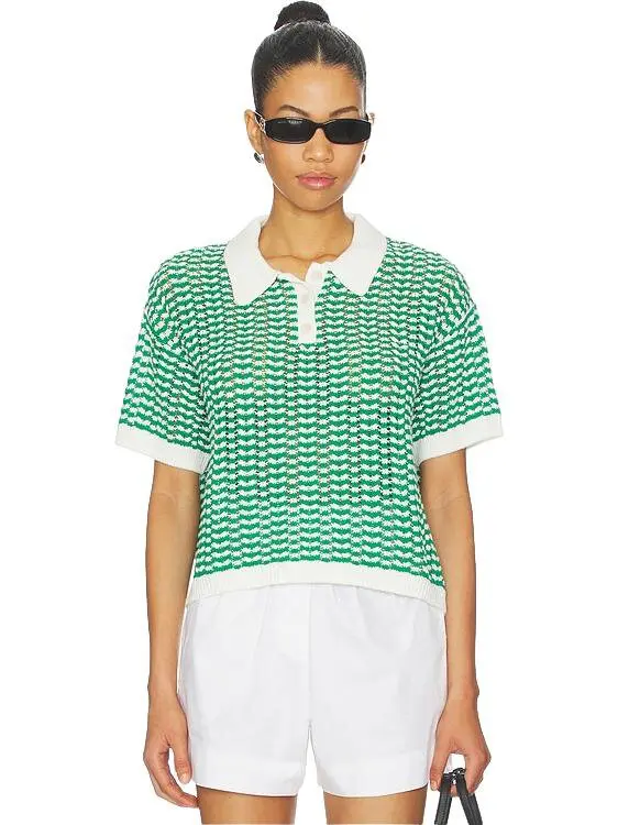 STITCHES & STRIPES Tinsley Polo Tee - Chalk Combo