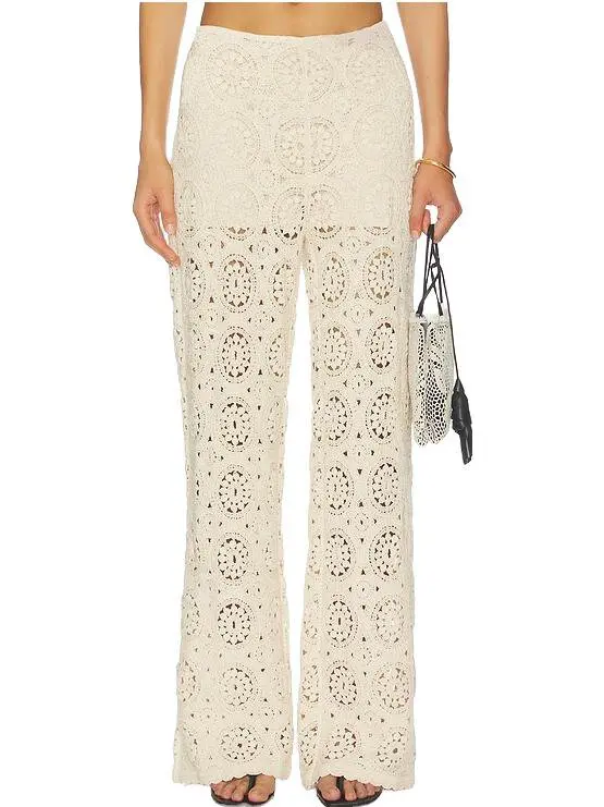 FRAME The Crochet Pant - Cream