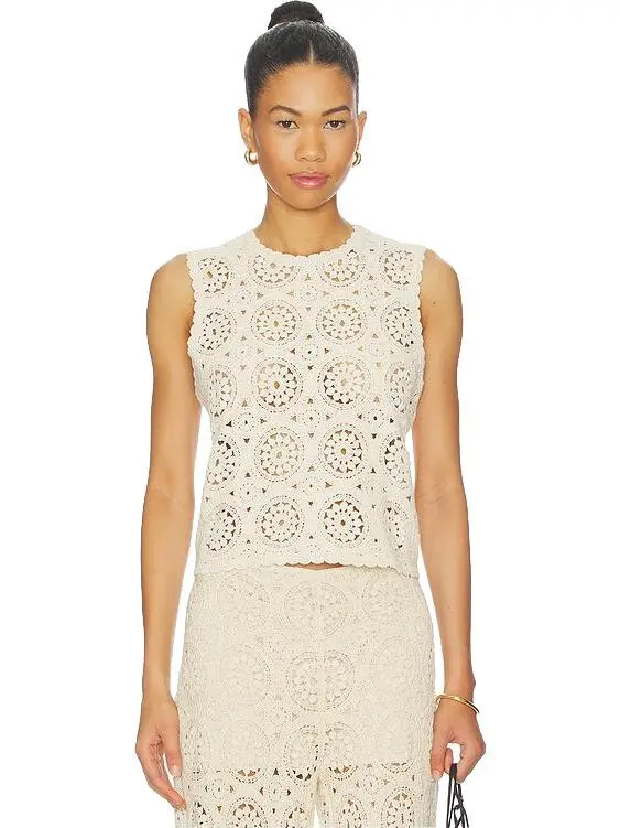 FRAME The Crochet Tank - Cream