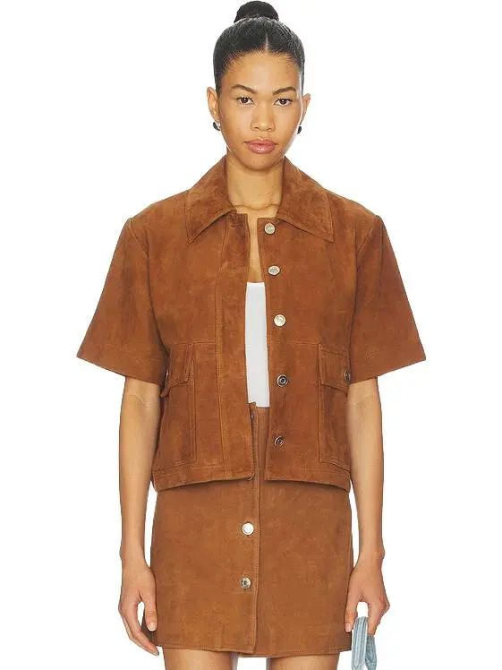 ALIGNE Jane Suede Shirt - Tan
