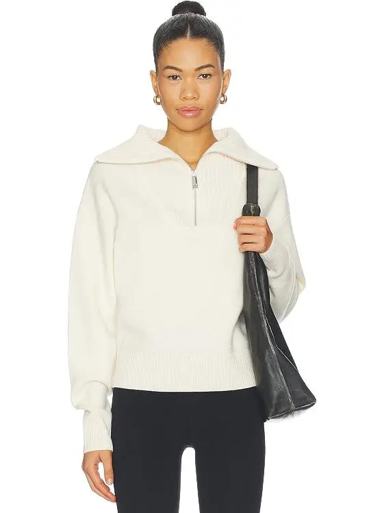 Perfect Moment Half Zip Fleece Top - Nature White