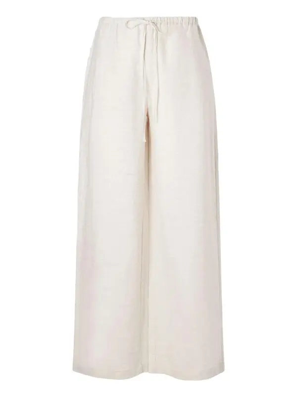 Staud Mateo Linen Wide-leg Pants - Off-white