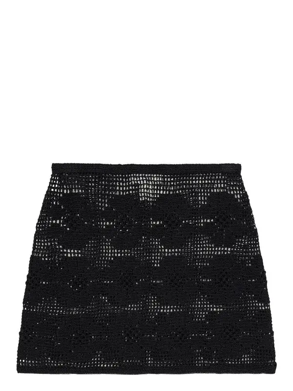 Calle Del Mar Daisy Chain Crocheted Mini Skirt - Black