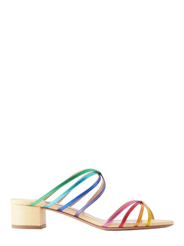AQUAZZURA Tell Me Leather Sandals - Multi