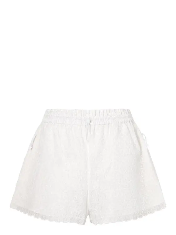 Cecilie Bahnsen Embroidered Tulle Shorts - White