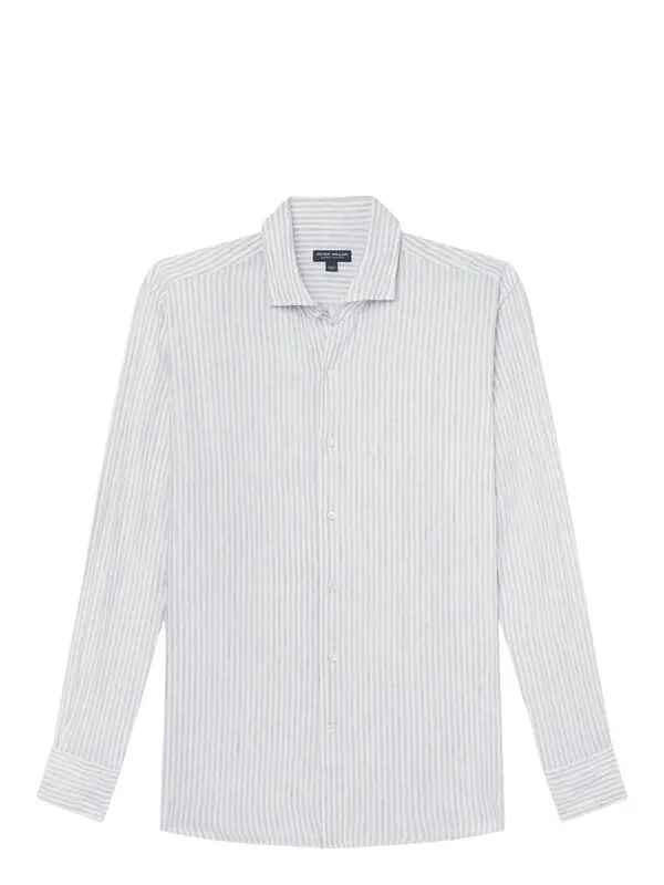 Peter Millar Astino Lino Striped Cotton Shirt - White