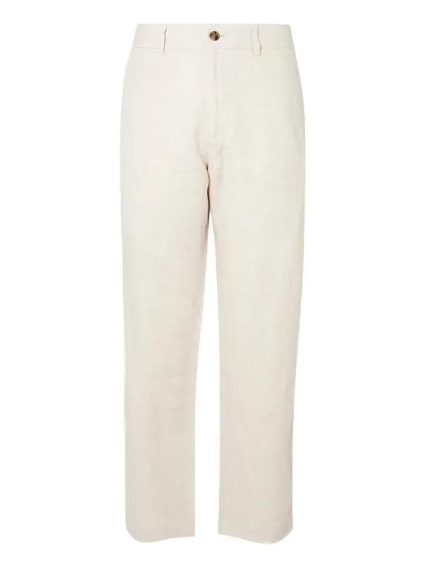 Nn07 Aden 1454 Straight-leg Linen Trousers - Neutrals