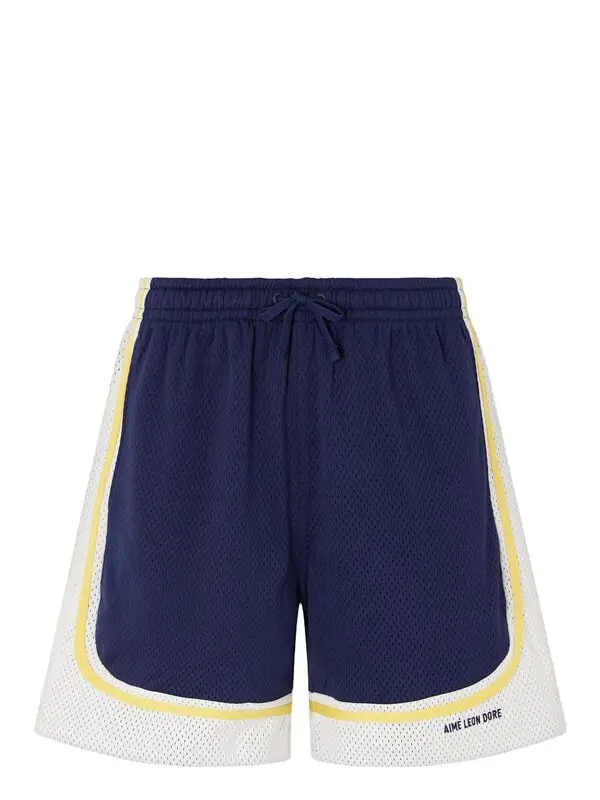 Aimé Leon Dore Logo-embroidered Mesh Drawstring Shorts - Blue