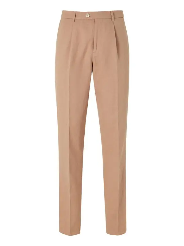 Brunello Cucinelli Straight-leg Pleated Trousers - Brown