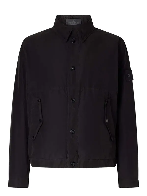 Stone Island Ghost David Garment-dyed Canvas Jacket - Black