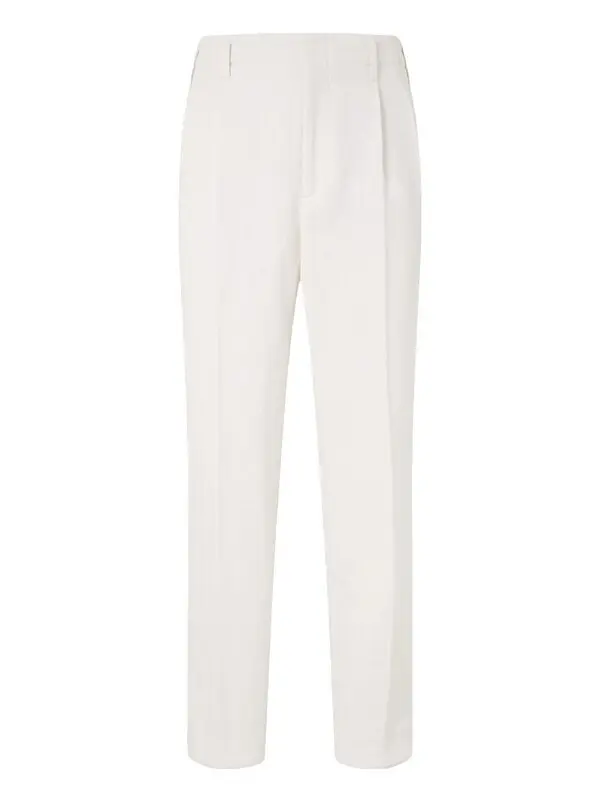 Brunello Cucinelli Cotton And Linen-blend Trousers - White