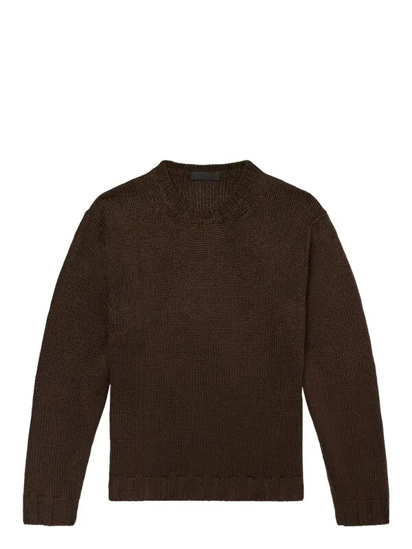 SAMAN AMEL Gio Slim-fit Silk Sweater - Brown