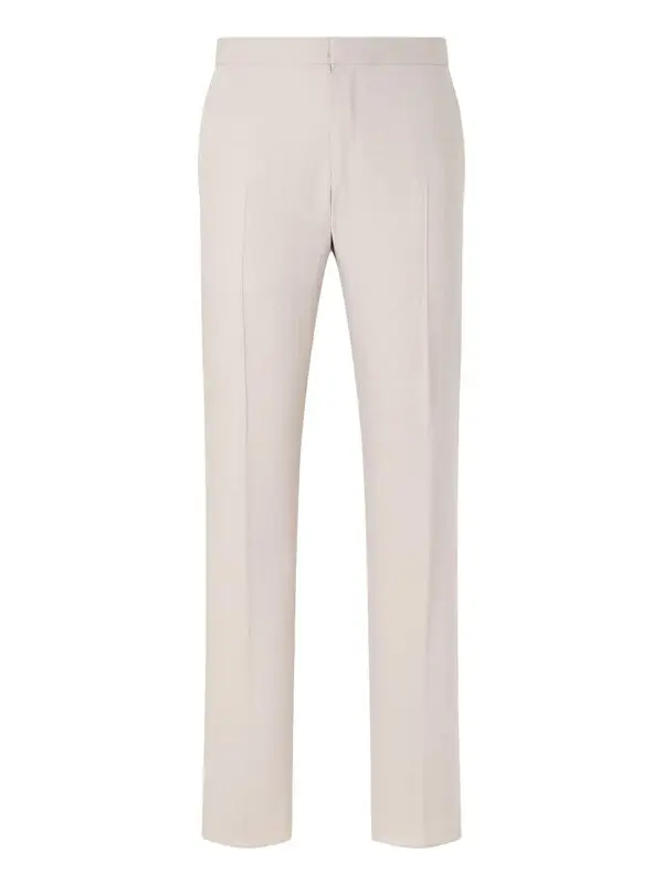 Zegna Straight-leg Linen Trousers - Neutrals