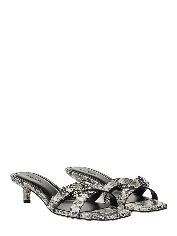 FAVORITE DAUGHTER Shiloh Buckle Kitten Heel Sandals - Snake