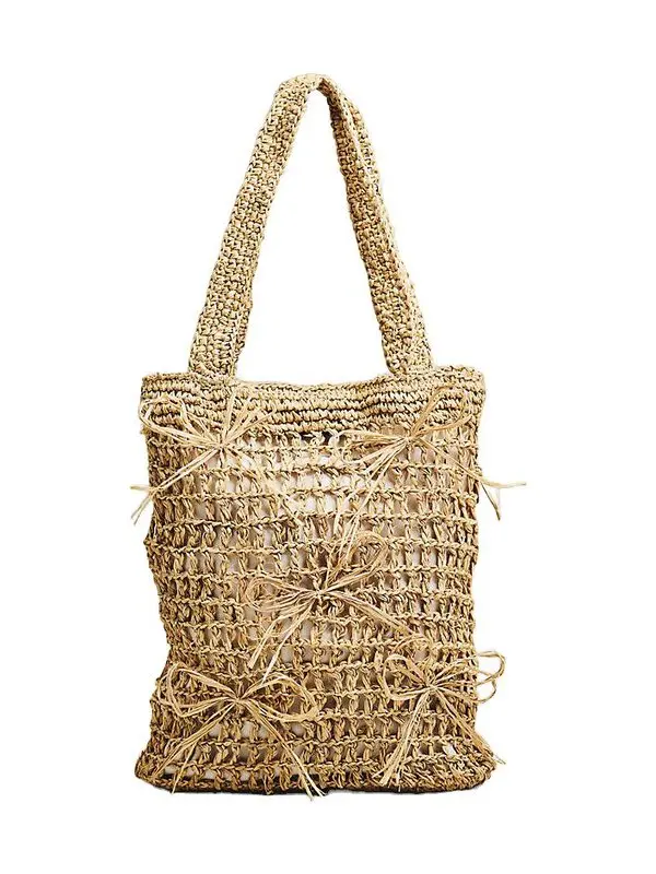 SUNSHINE TIENDA Raffia Tote Bag - Natural