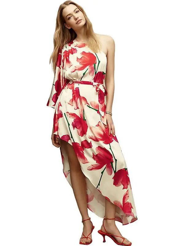 HUTCH Ada Midi Dress - Red Floral