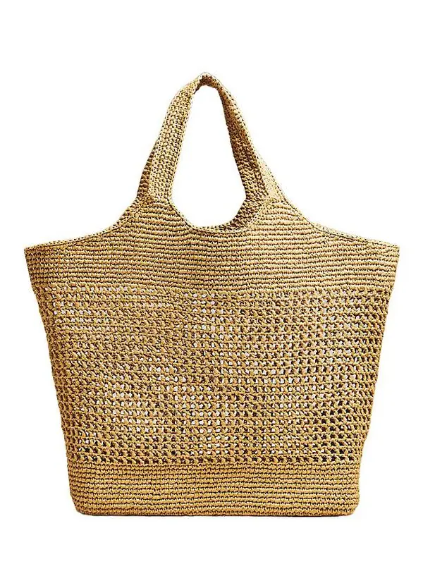 Anthropologie Woven Slouchy Tote Bag - Natural