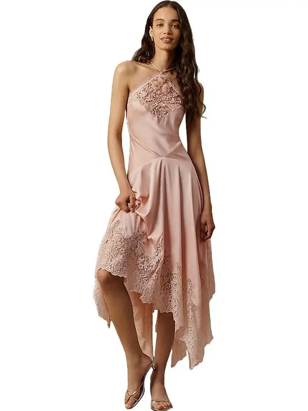 Mac Duggal Bow Maxi Slip Dress - Pink