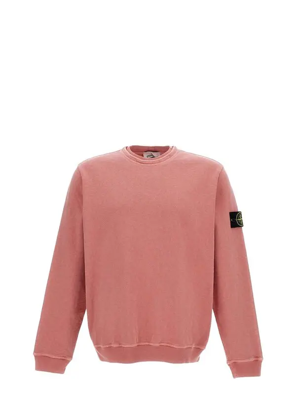 Stone Island Cotton Crewneck Sweatshirt - Rose