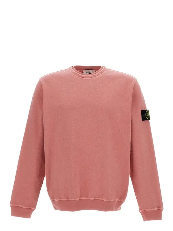 Stone Island Cotton Crewneck Sweatshirt - Rose