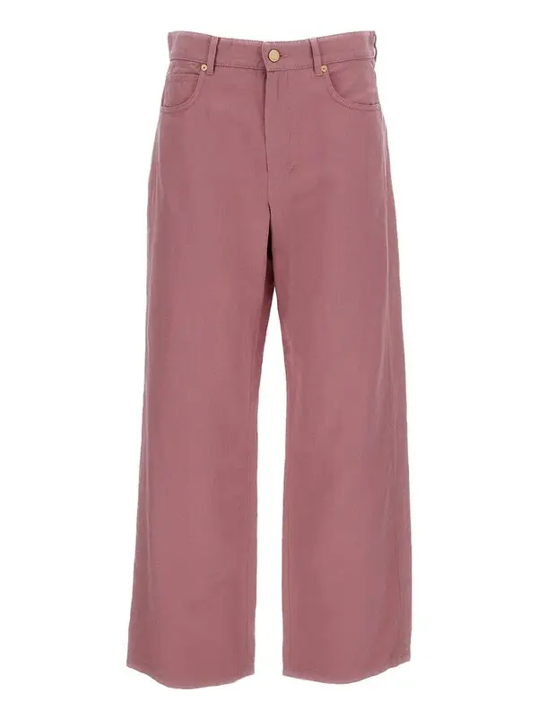 Max Mara Relaxed Fit Cotton-linen Jeans - Rosa