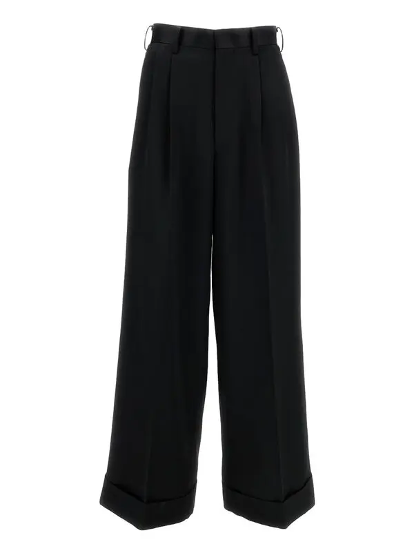 Junya Watanabe Pleated Wide-leg Trousers - Black