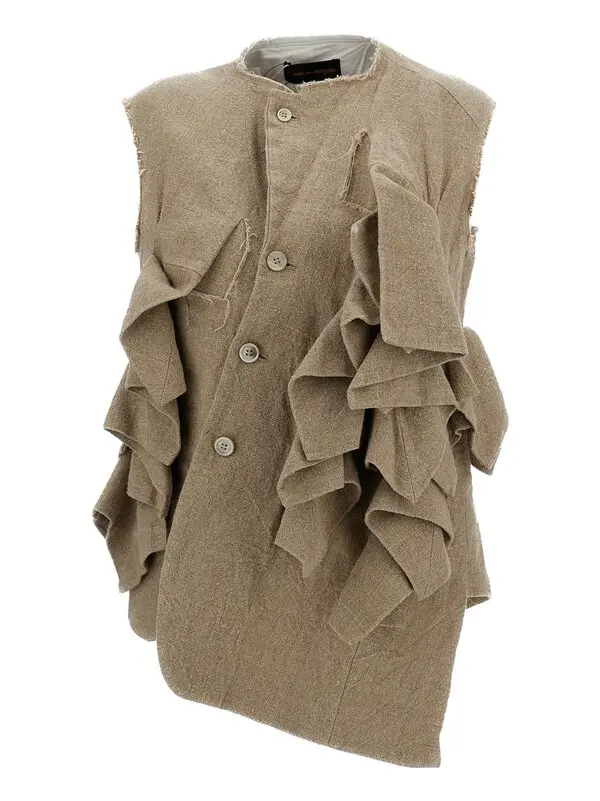 Comme Des Garçons Linen Gilet - Beige