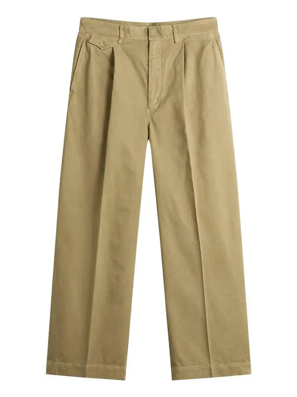 Auralee One-tuck Wide Leg Trousers - Beige