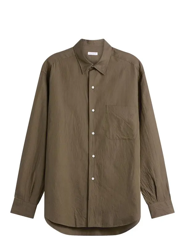 KAPTAIN SUNSHINE Regular Collar Shirt Stripe - Brown