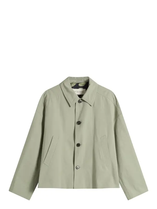 Dries Van Noten Washed Heavyweight Cotton Jacket - Pistache