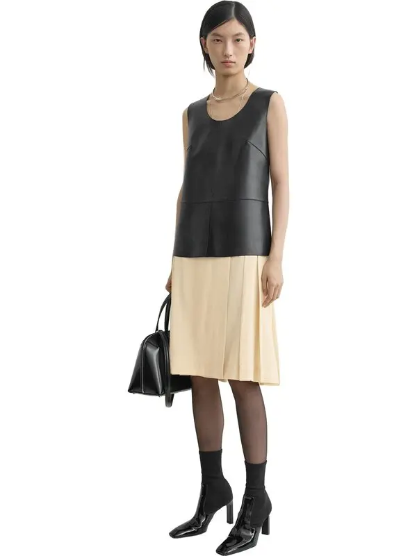 TOTEME Pleated Wrap Skirt - Beige