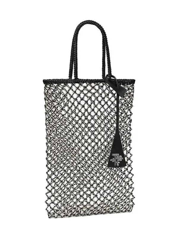 Tory Burch Small Handwoven Chain Mesh Tote - Black/silver