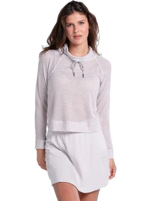 Lucky In Love Mesh Throw Over With Drawstring Neckline - Birch